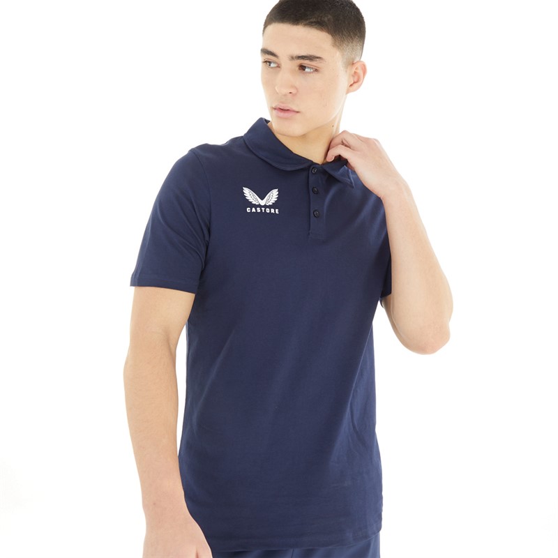Buy Castore Mens Short Sleeve Cotton/Poly Polo Navy