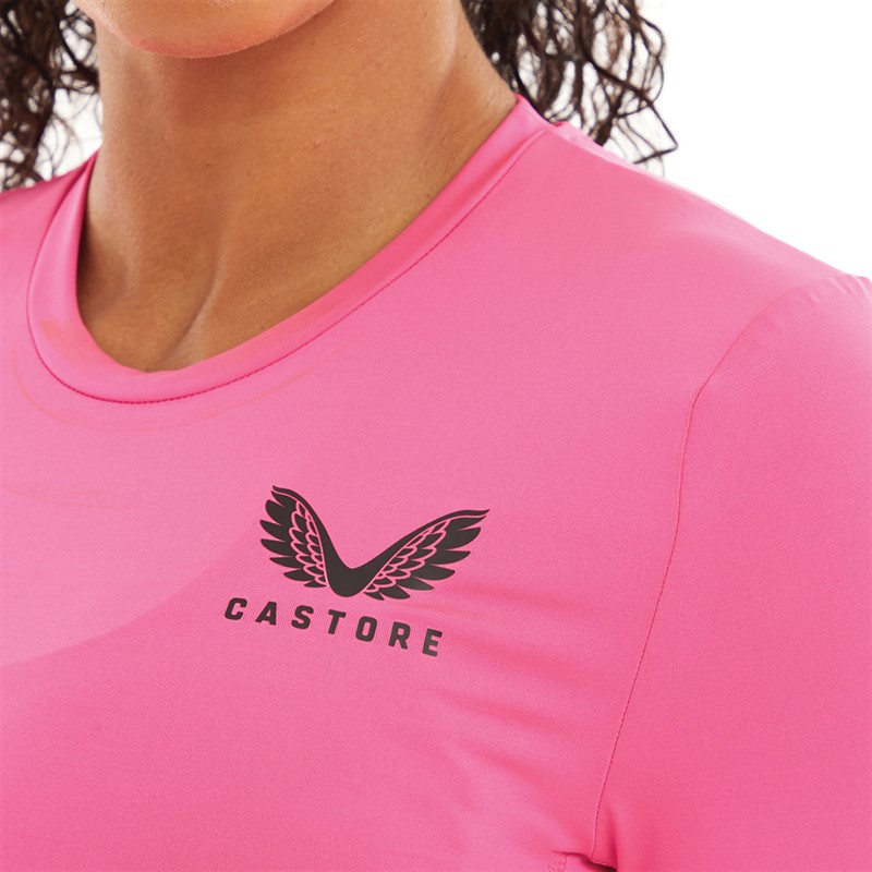 Buy Castore Womens Baselayer Long Sleeve Top Pink Glo