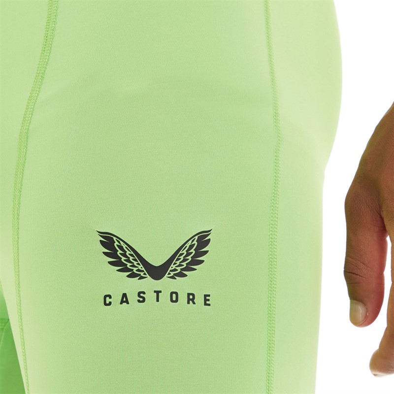 Buy Castore Mens Baselayer Shorts Green Flash