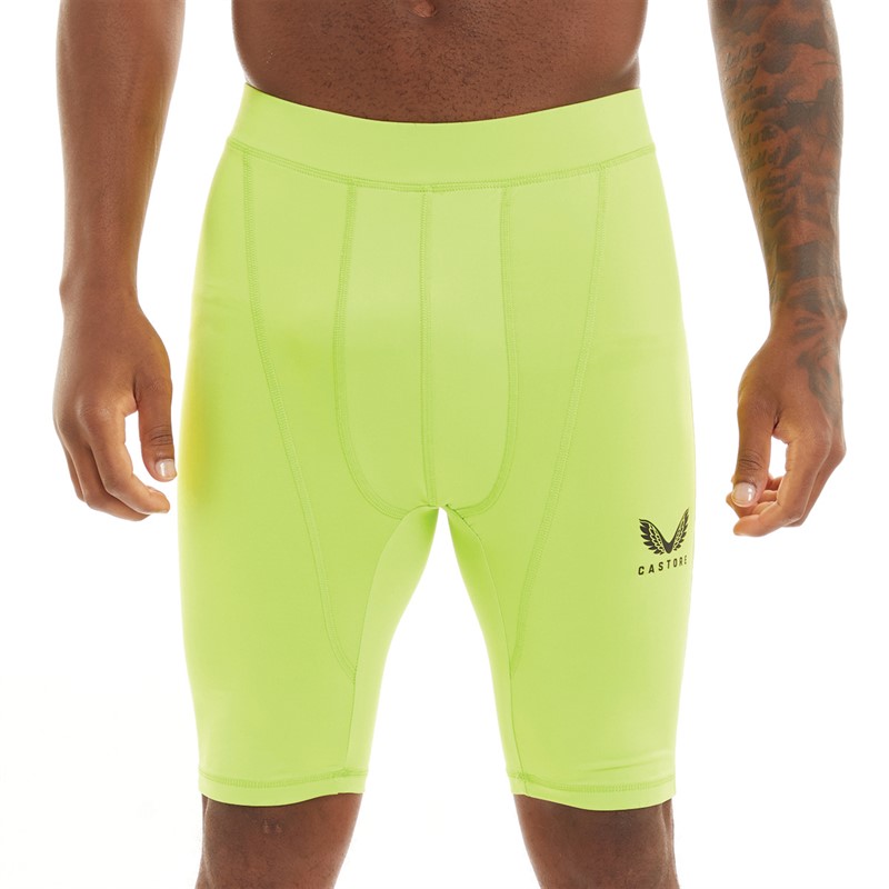 Buy Castore Mens Baselayer Shorts Acid Lime