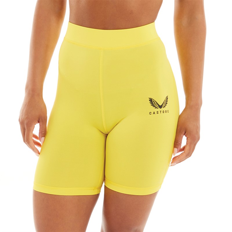 Buy Castore Womens Baselayer Shorts Blazing Yellow
