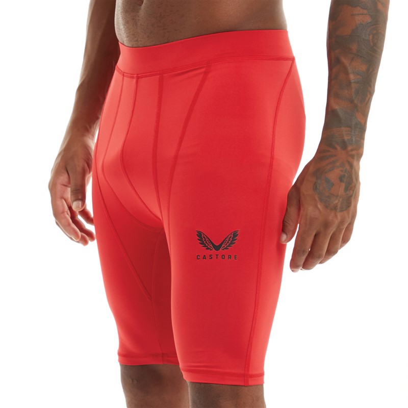 Buy Castore Mens Baselayer Shorts Scarlet