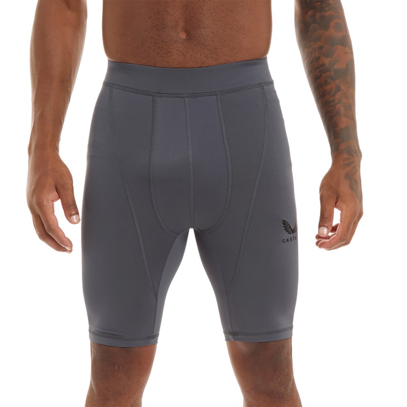 Buy Castore Mens Baselayer Shorts Turbulence/Black