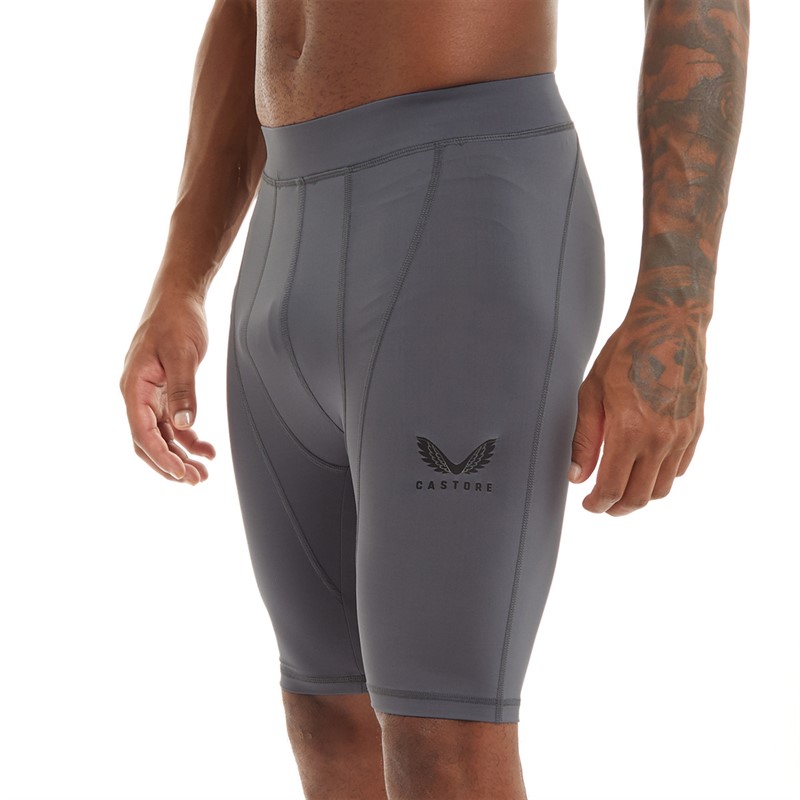 Buy Castore Mens Baselayer Shorts Turbulence/Black