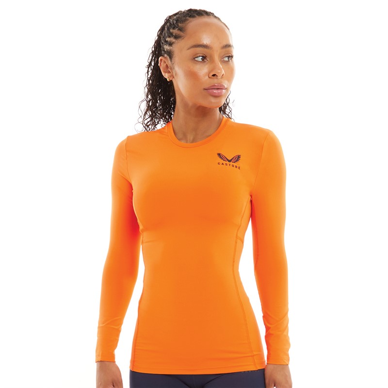 Buy Castore Womens Baselayer Long Sleeve Top Rangers Orange