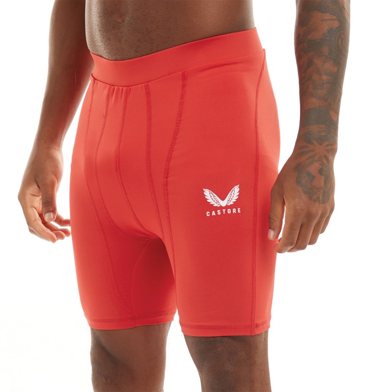 Buy Castore Mens Baselayer Shorts Red
