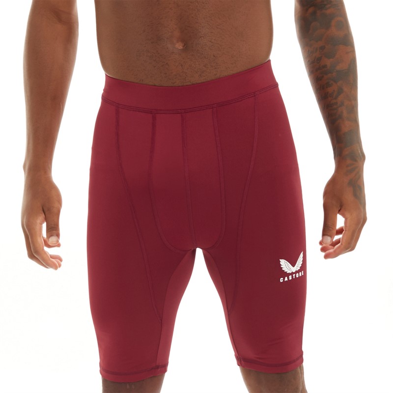 Buy Castore Mens Baselayer Shorts Biking Red