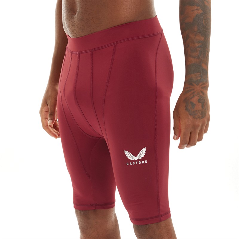Buy Castore Mens Baselayer Shorts Biking Red