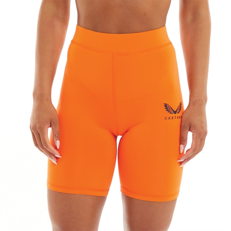 Buy Castore Womens Baselayer Shorts Vibrant Orange