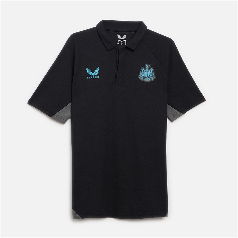 Buy Castore Mens NUFC Newcastle United Short Sleeve Polo Black/Grey