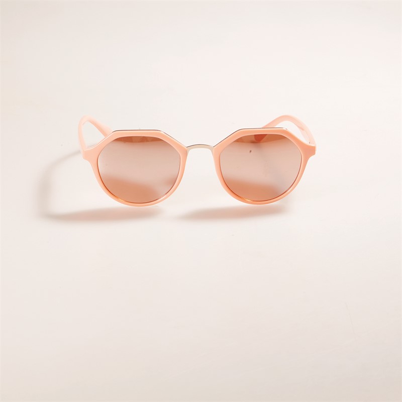 Buy Sunsentials Womens Hexagonal Lens Sunglasses Shiny Solid Coral