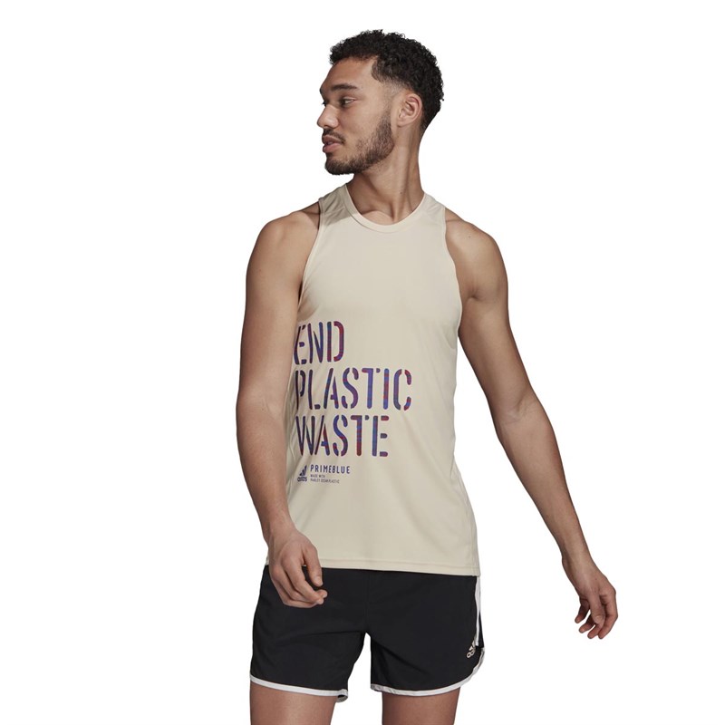 Buy adidas Mens RFO Graphic Aeroready Running Tank Linen