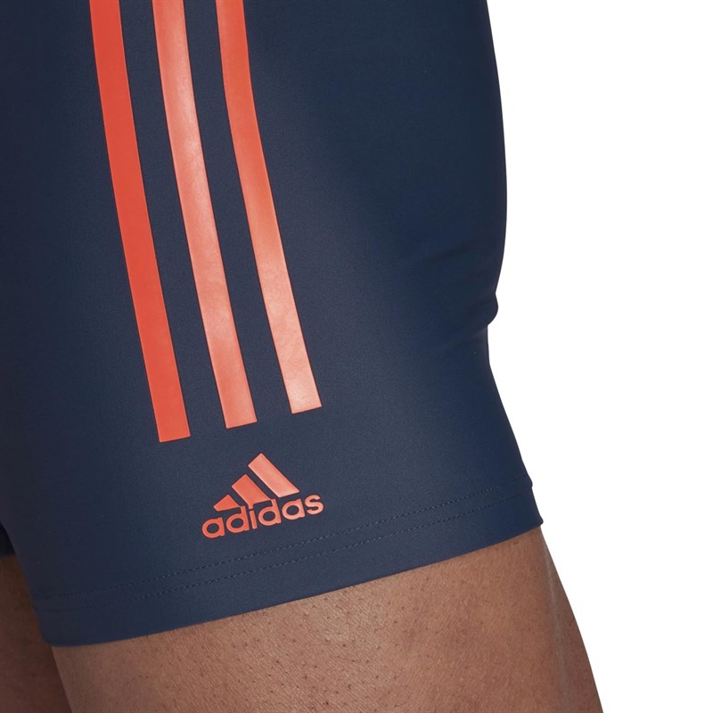 Adidas Heren Fitness 3 Stripes Swimming Boxer Trunks Zwembroeken Blauw