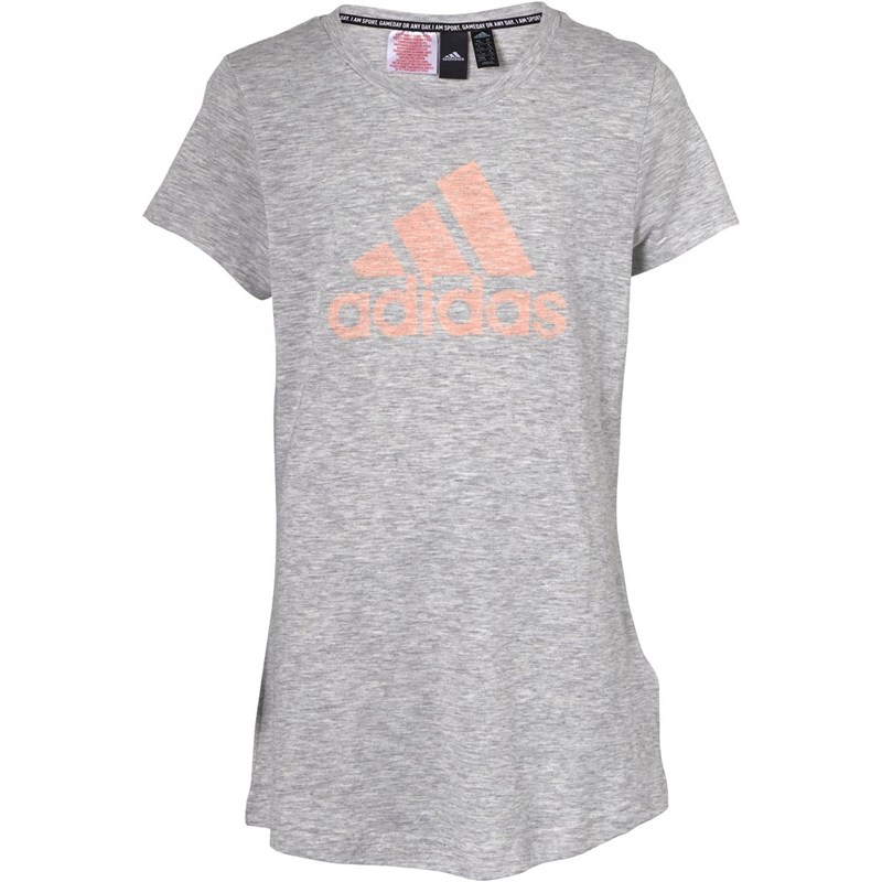 Buy adidas Junior Must Haves T-Shirt White Melange/Glow Pink