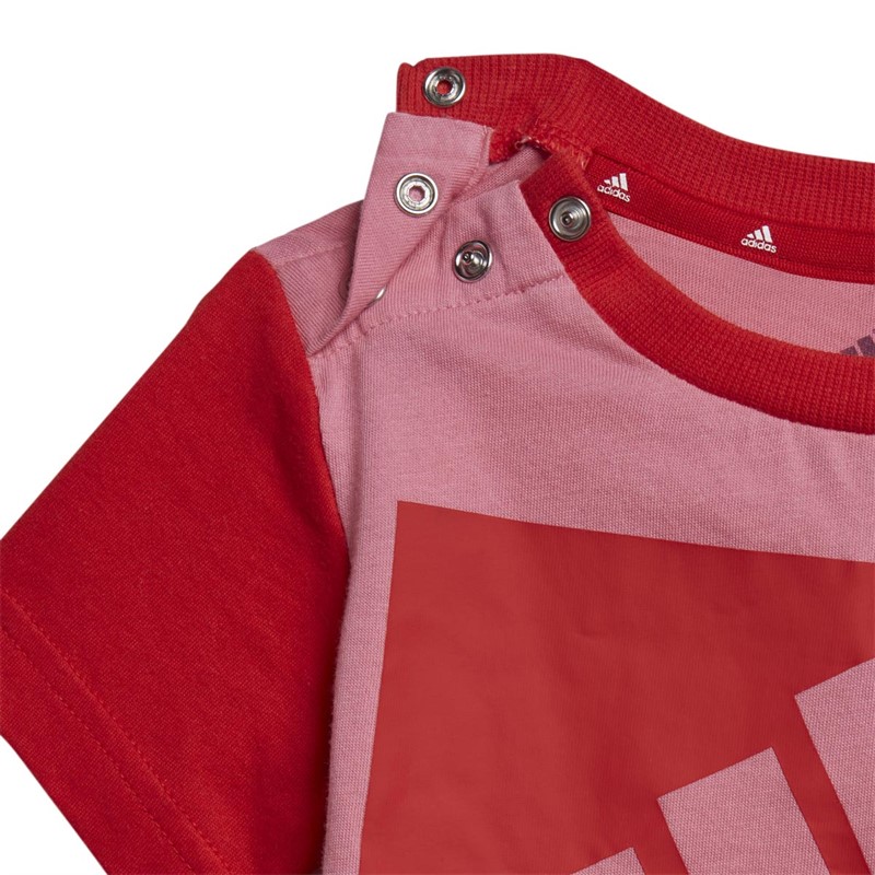 Buy adidas Infant Essentials Tee And Shorts Set Rose Tone/Vivid Red