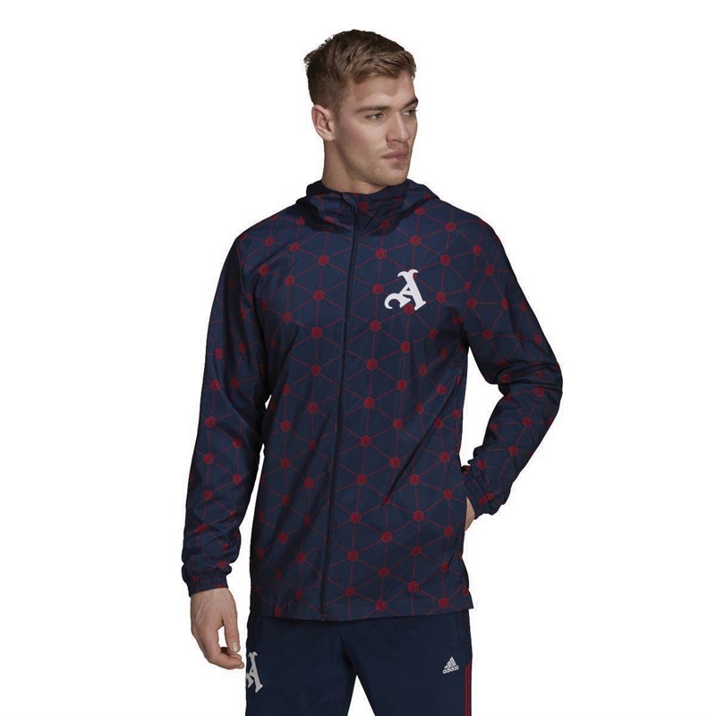 Buy adidas Mens AFC Arsenal Windbreaker Collegiate Navy/Scarlet