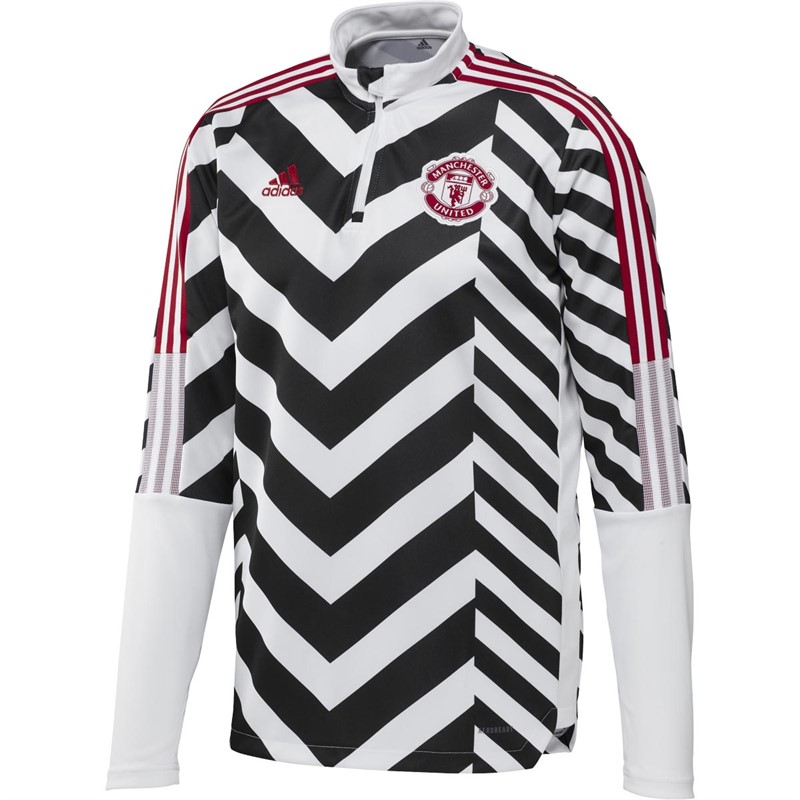 Buy adidas Mens MUFC Manchester United Graphic Track Top White/Black