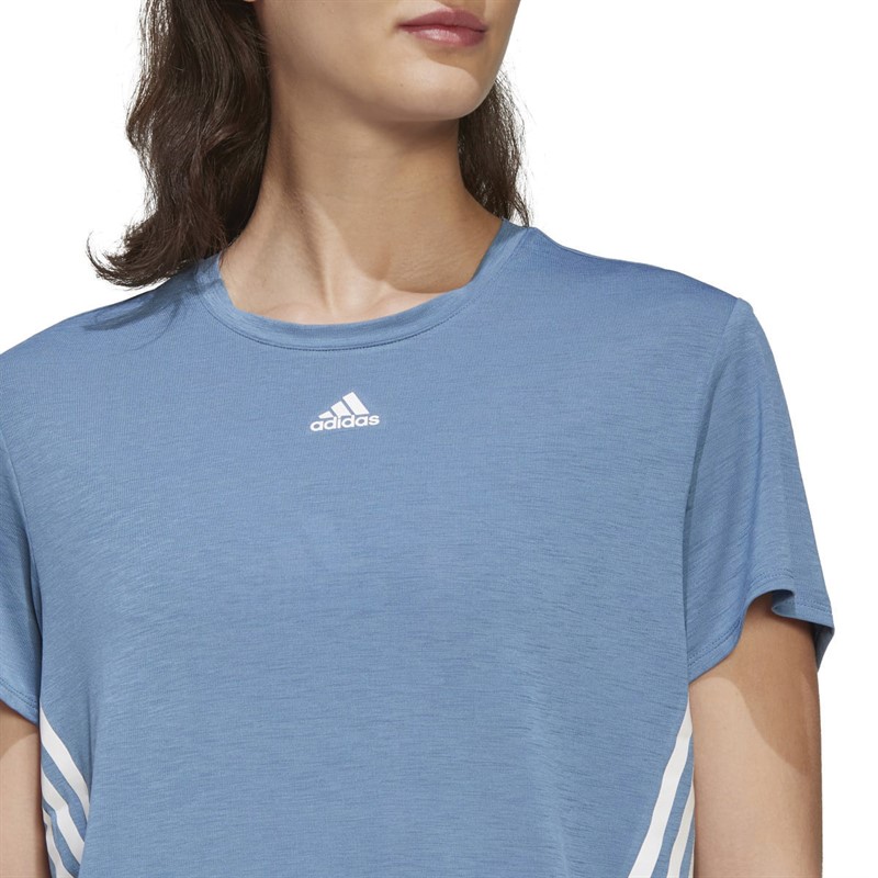 Buy Adidas Womens Trainicons Aeroready 3 Stripes Top Altered Blue White