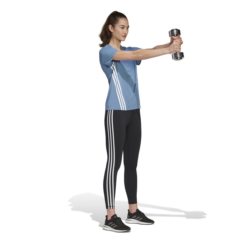 Buy Adidas Womens Trainicons Aeroready 3 Stripes Top Altered Blue White