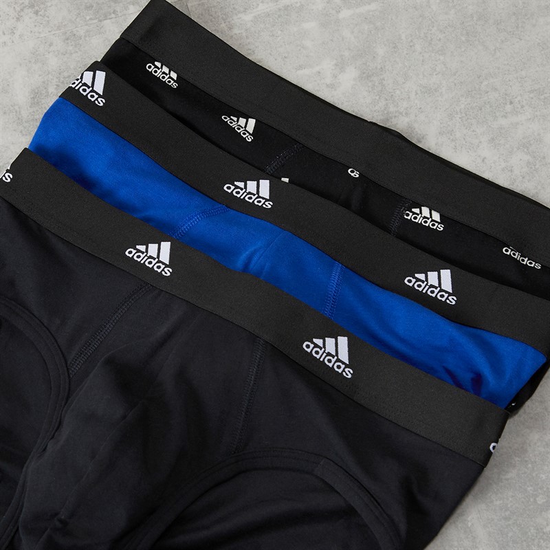 Buy adidas Mens Active Flex Cotton Three Pack Briefs Black/Blue