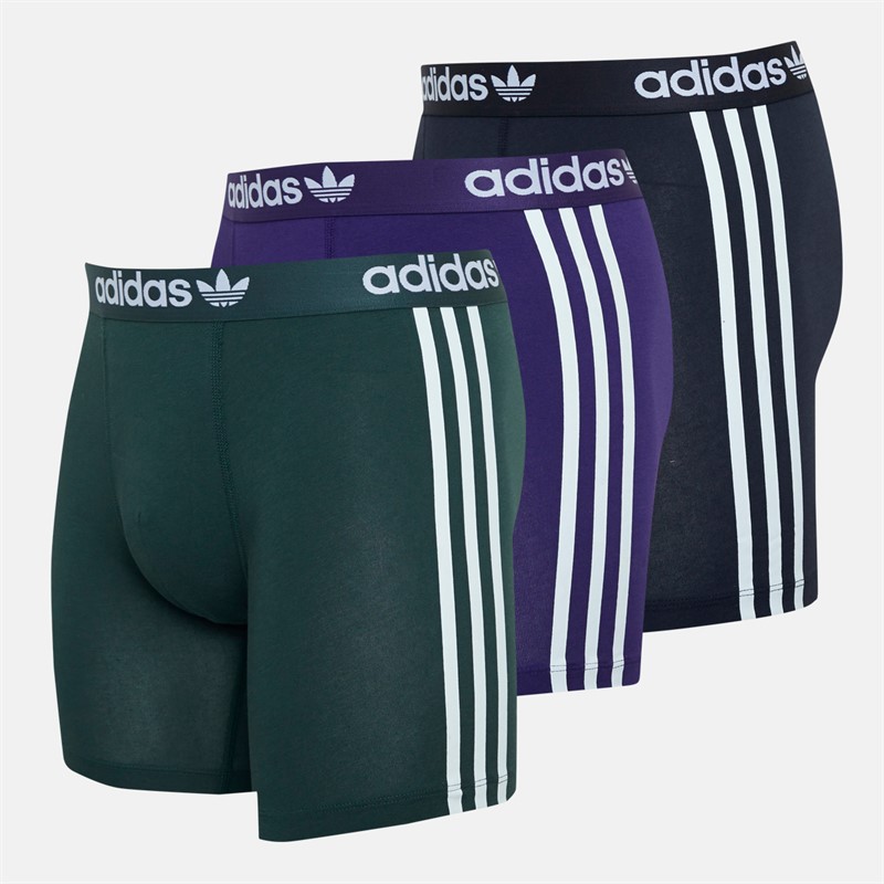 Buy adidas Originals Mens Comfort Flex 3 Stripes Three Pack Boxers Black/Khaki/Purple