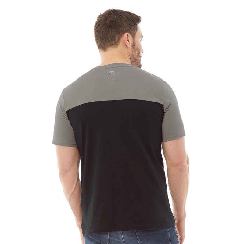 Buy Berghaus Mens Organic Colour Split T-Shirt Black/Grey