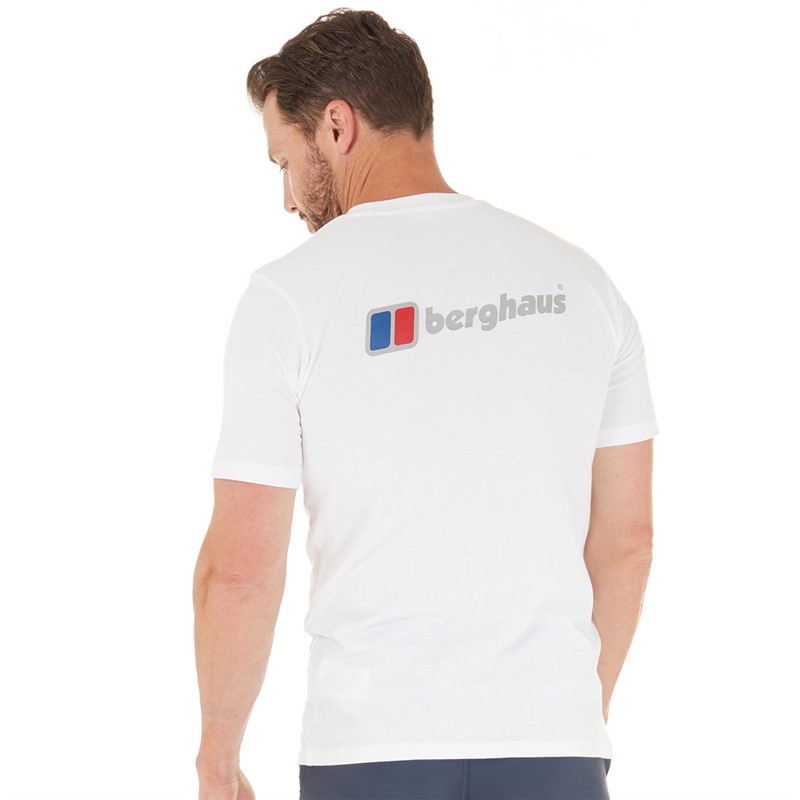Buy Berghaus Mens Front And Back Logo T-Shirt White/White