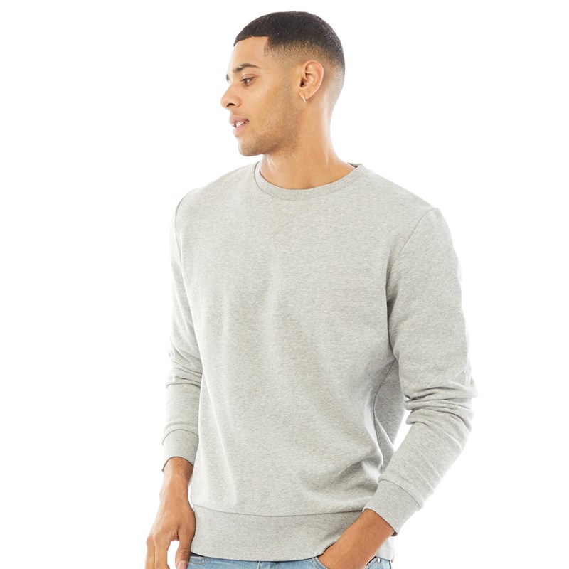 Buy Brave Soul Mens Optic Crew Neck Sweatshirt Light Grey Marl