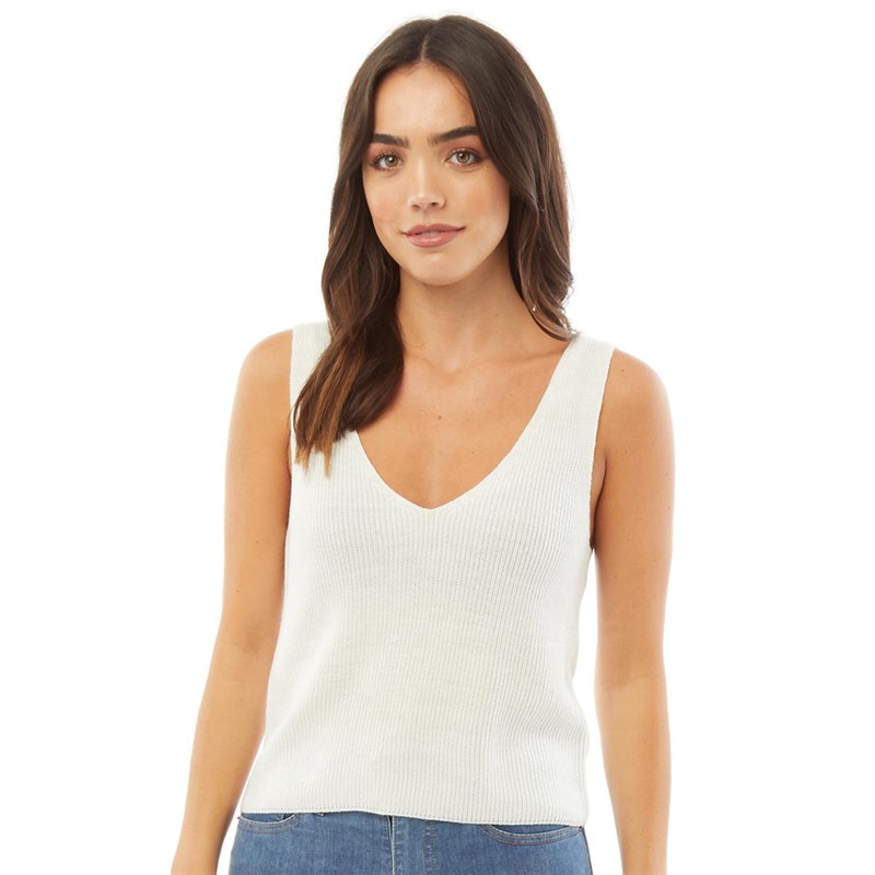 Brave Soul Damen Pascal Top Elfenbeinfarbe