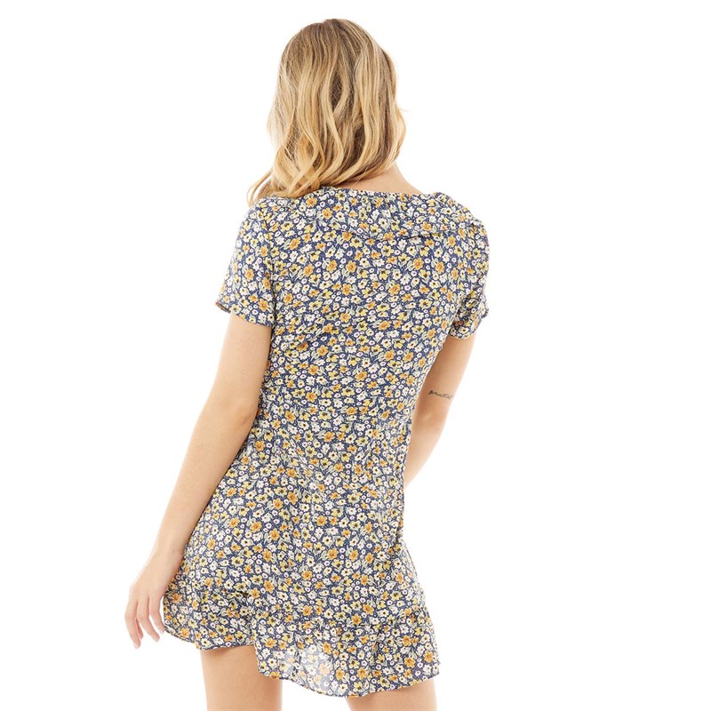 Buy Brave Soul Womens Kasey Dress Blue Floral Combo