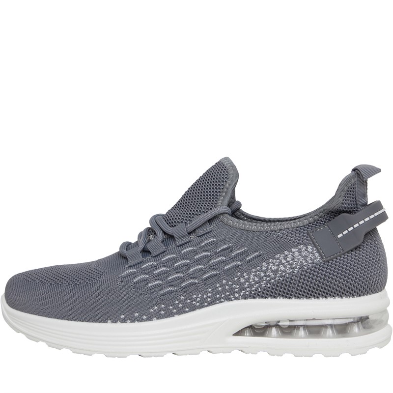 Buy Brave Soul Mens Lakeside Bubble Trainers Grey/White