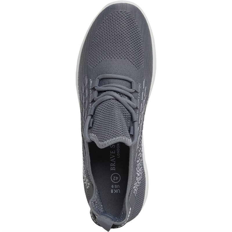 Buy Brave Soul Mens Lakeside Bubble Trainers Grey/White