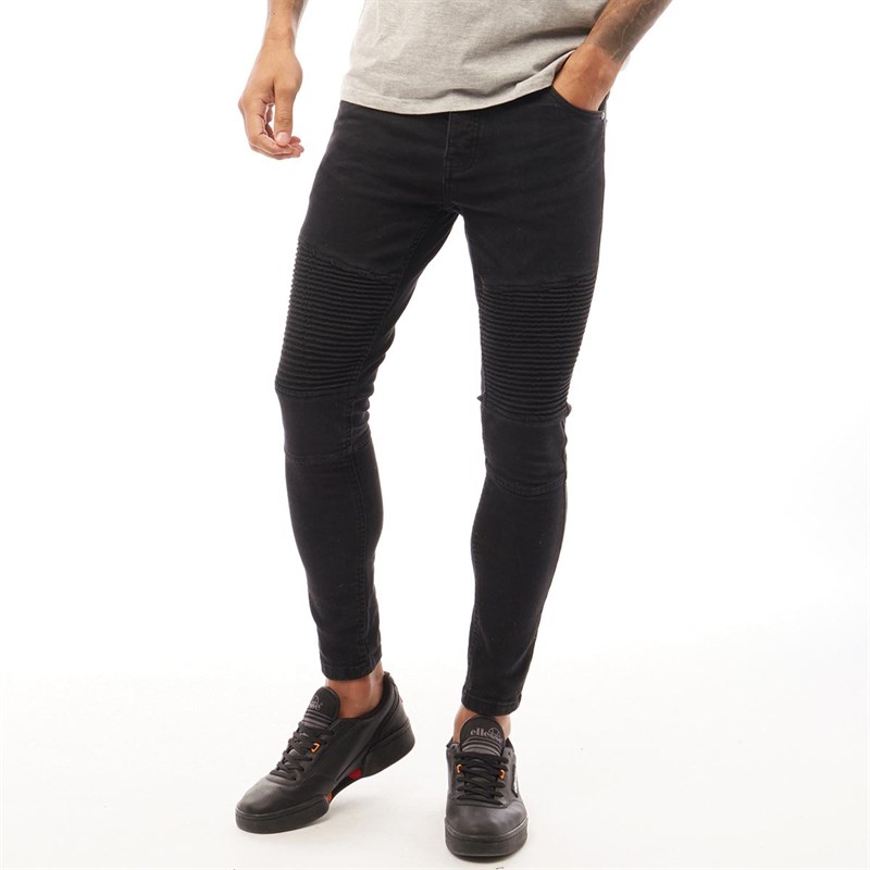 Buy Brave Soul Mens Biker Jeans Regular Leg Charcoal