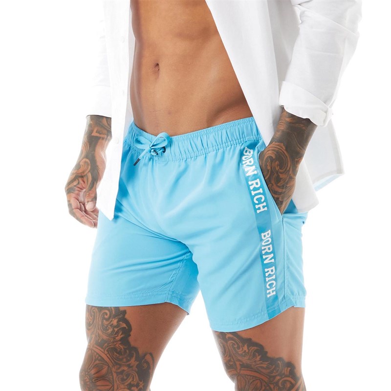 Born Rich Shorts de Bain Francesco Swim Short Homme Bleu Clair