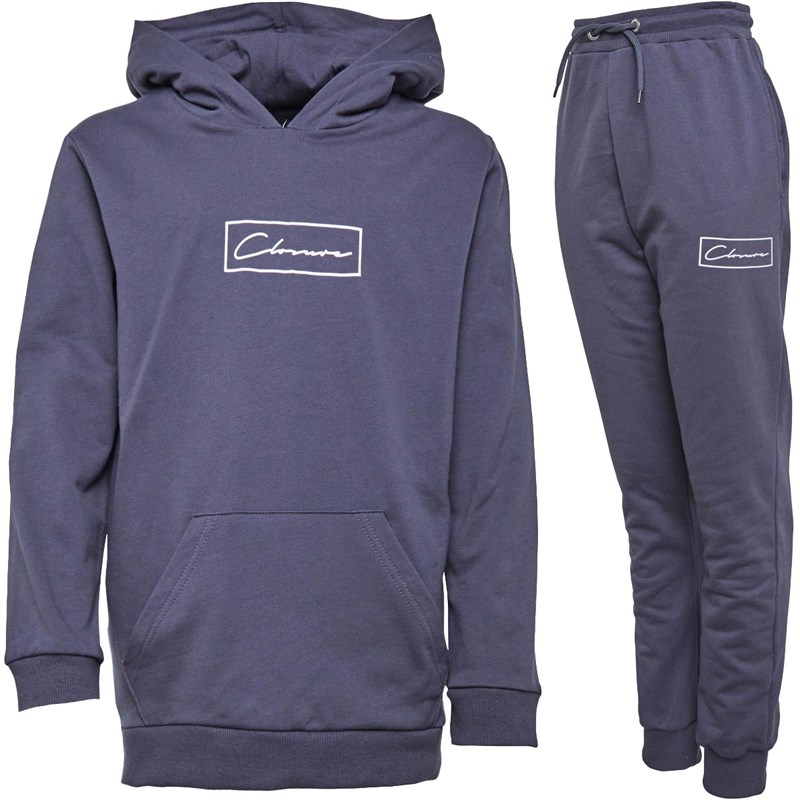 Buy Closure London Boys Script Box Tracksuit Charcoal