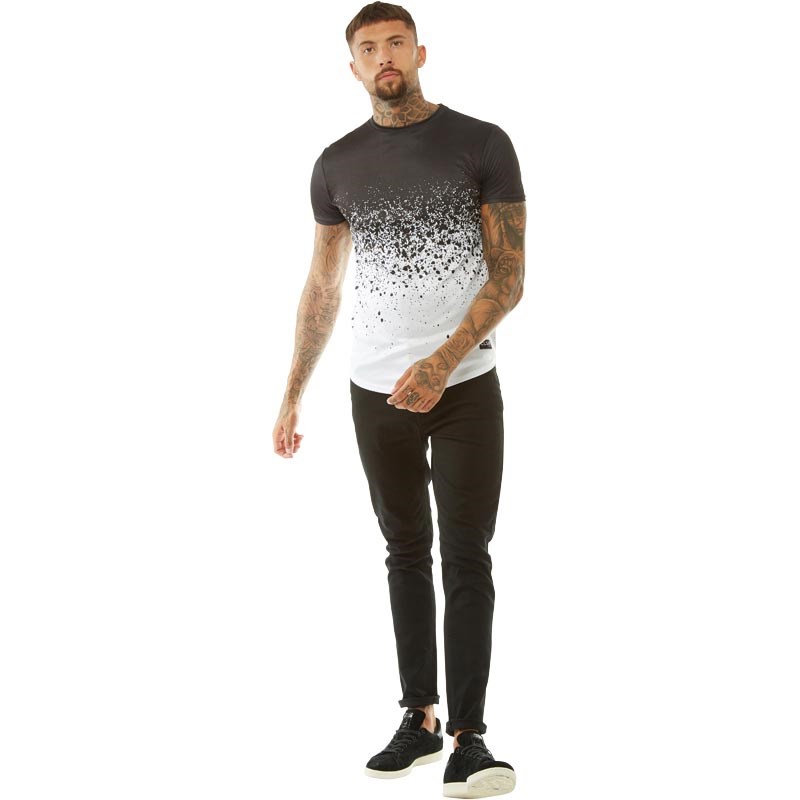 Buy Closure London Mens Splatter Fade T-Shirt Black/White