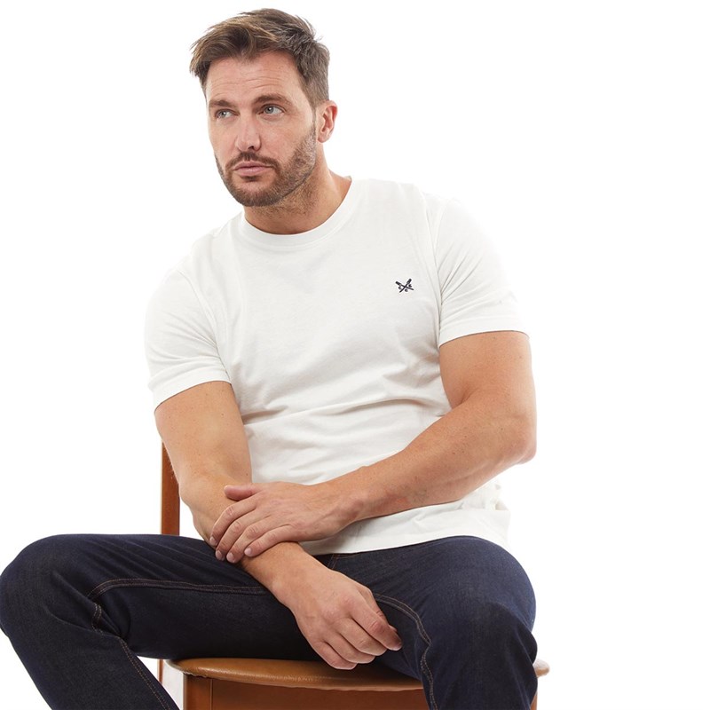 Buy Crew Clothing Mens Round Neck T Shirt White