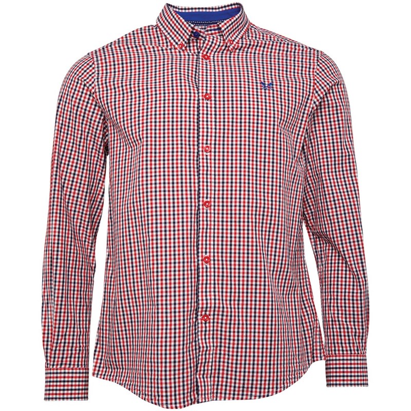 Buy Crew Clothing Mens Multi Gingham Long Sleeve Shirt Red