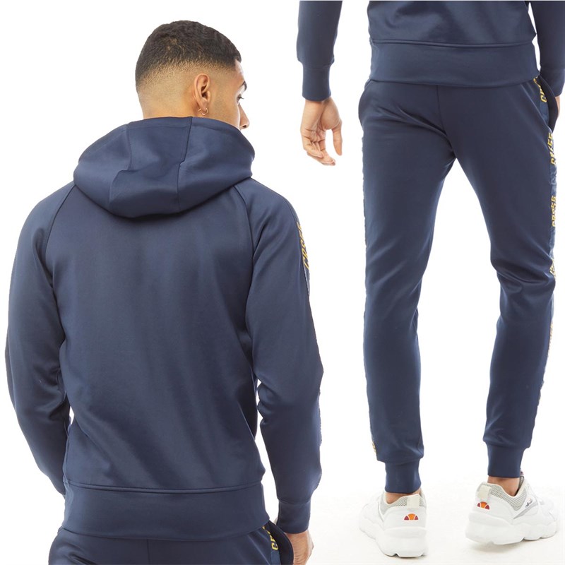 Buy Crosshatch Mens Benefice Tricot Tape Trim Tracksuit Navy