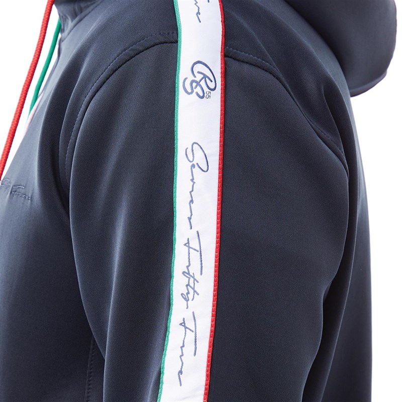 Buy Crosshatch Mens Lanbiera Tape Tricot Hooded Jacket Navy