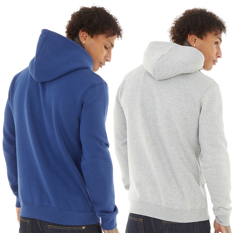 Buy Crosshatch Mens Shardo Two Pack Hoodies Navy/Grey Marl