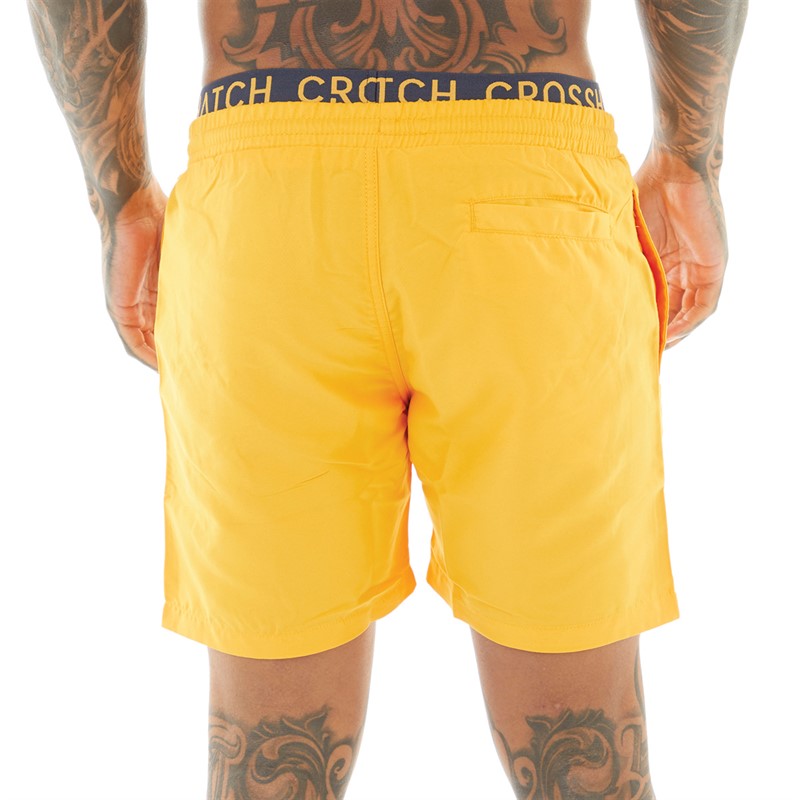 Buy Crosshatch Mens Bandout Swim Shorts Yellow