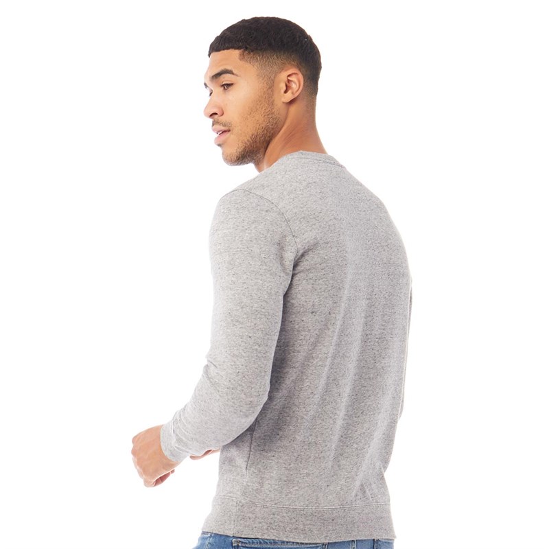 Buy Champion Mens Script Logo Crew Neck Sweat Grey Marl