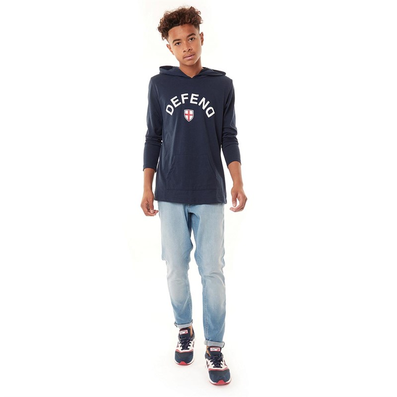 DFND London Sweats à Capuche Pearce England Garçon Bleu Marine