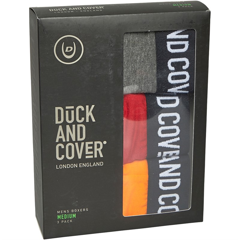 Buy Duck And Cover Mens Fiery Three Pack Boxer Shorts Assorted