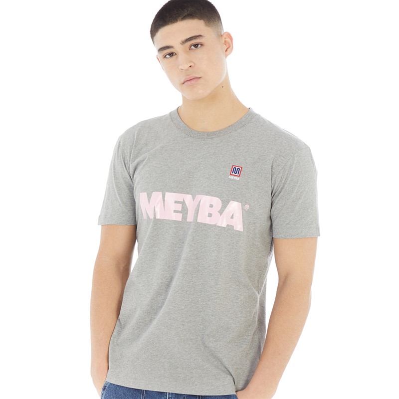 Buy MEYBA Mens Training T-Shirt Grey Melange/Pink