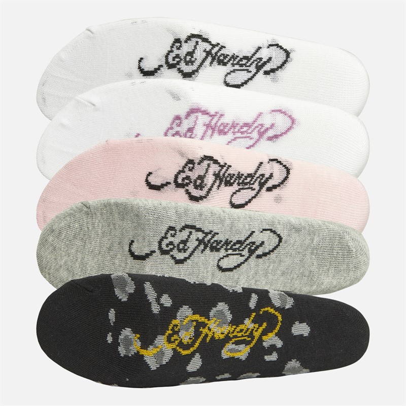 Buy Ed Hardy Womens Tamri Five Pack Trainer Liner Socks Assorted