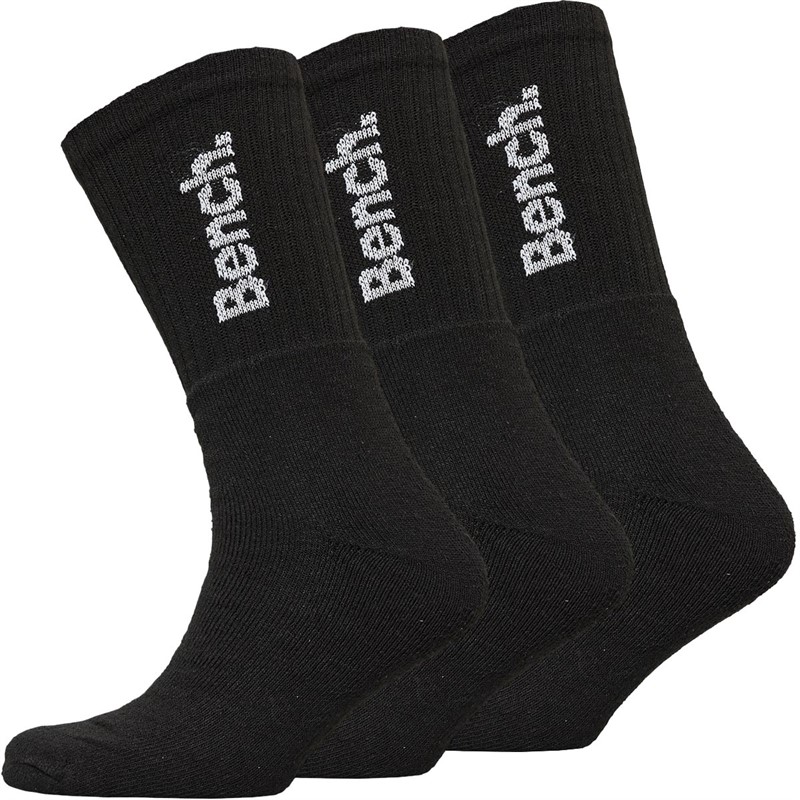 Buy Bench Mens Cannon Three Pack Crew Socks Black