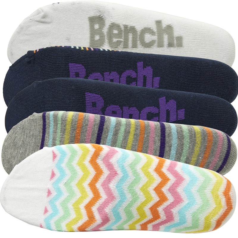 Buy Bench Womens Betania Five Pack Trainer Liner Socks Multi