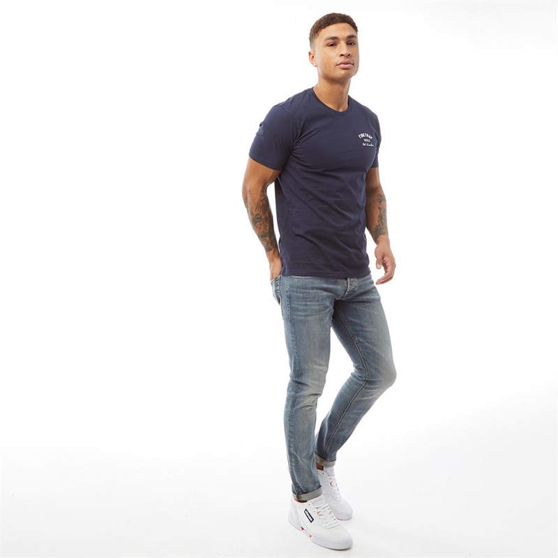 Firetrap Tee-Shirt Script Homme Bleu Marine
